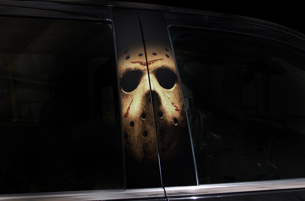 Custom Jason's Mask Auto Pillar Trim Wrap 1pc. (10"X 20") Vinyl Decal ...