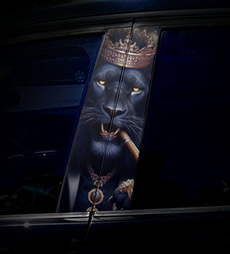 Custom King Lion Auto Pillar Trim Wrap 1pc. (10"X 20") Decal | The Art ...